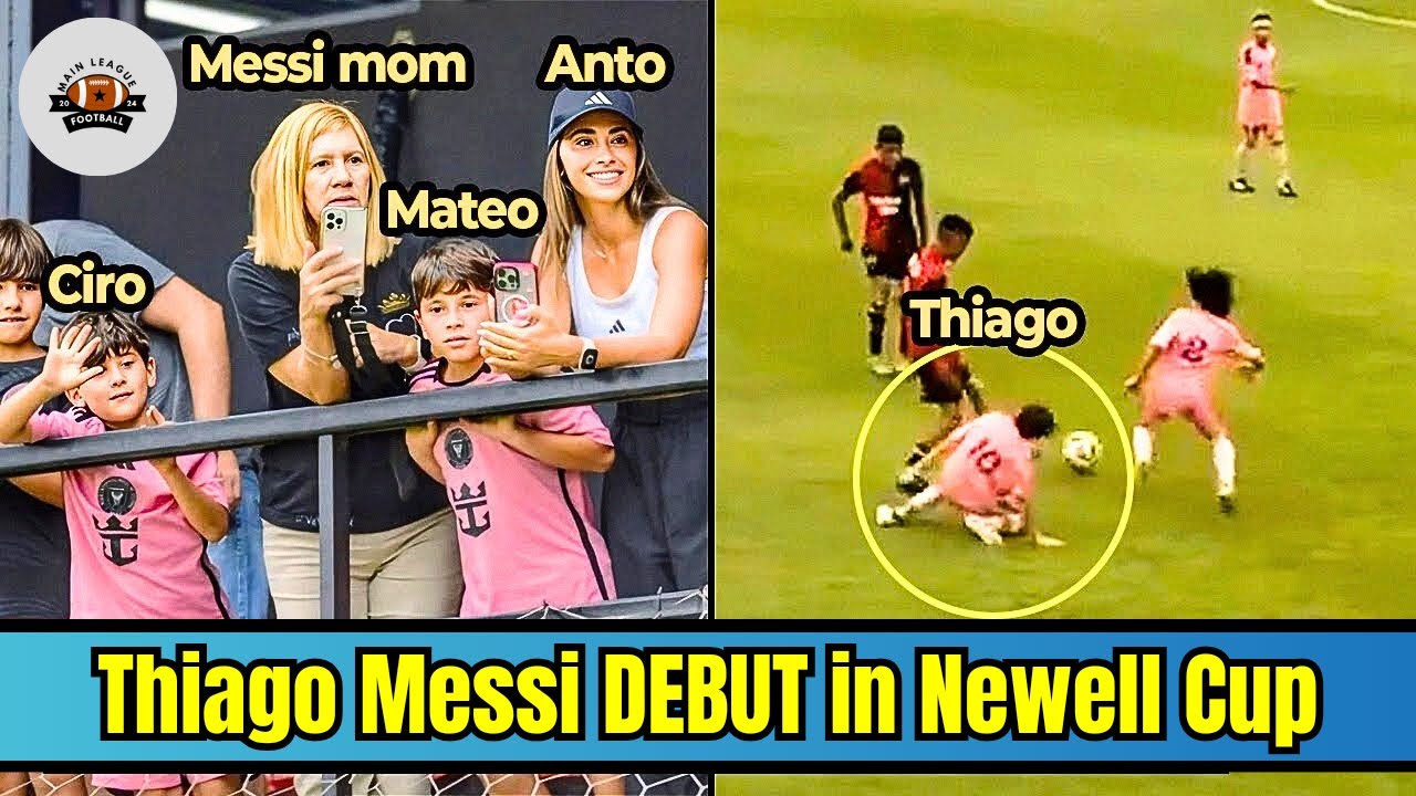 The MESSI family attends Thiago Messi DEBUT in Newell Cup against ...