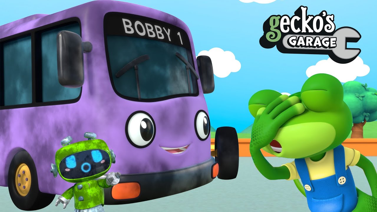 Bobby The Bus Needs A WASH!｜Gecko's Garage｜Trucks For Children ...
