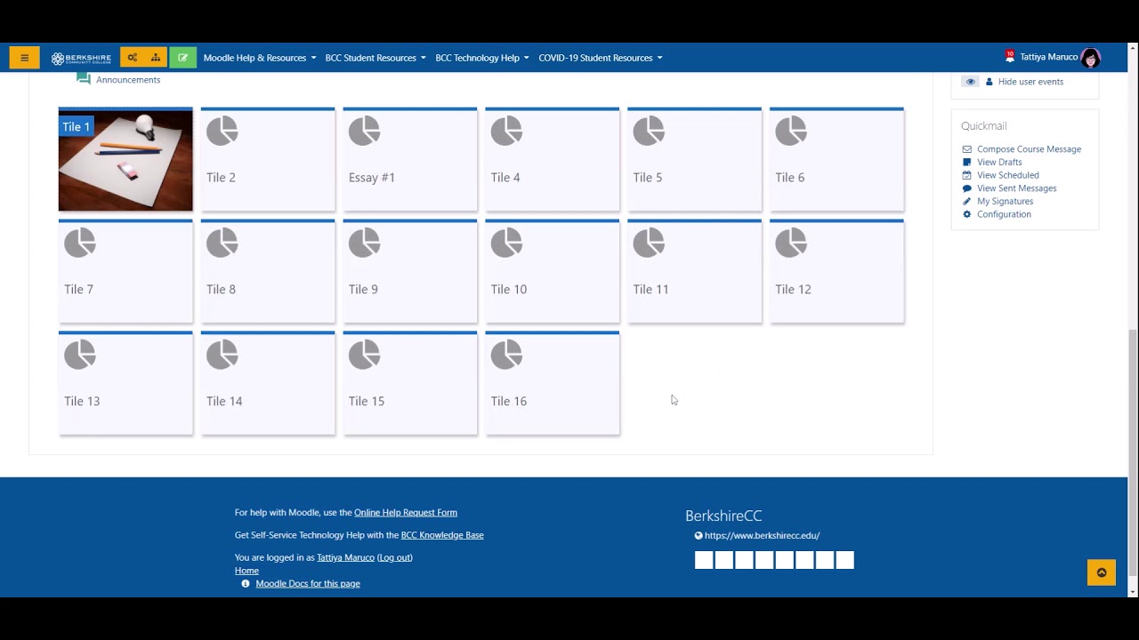 Tiles Format in Moodle - YouTube