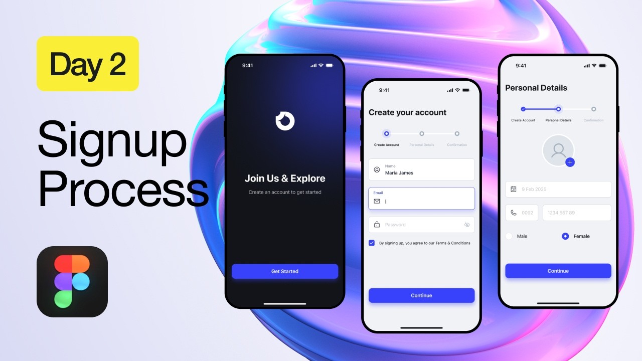Sign Up process UI/UX Design in Figma - Beginners Tutorial - YouTube