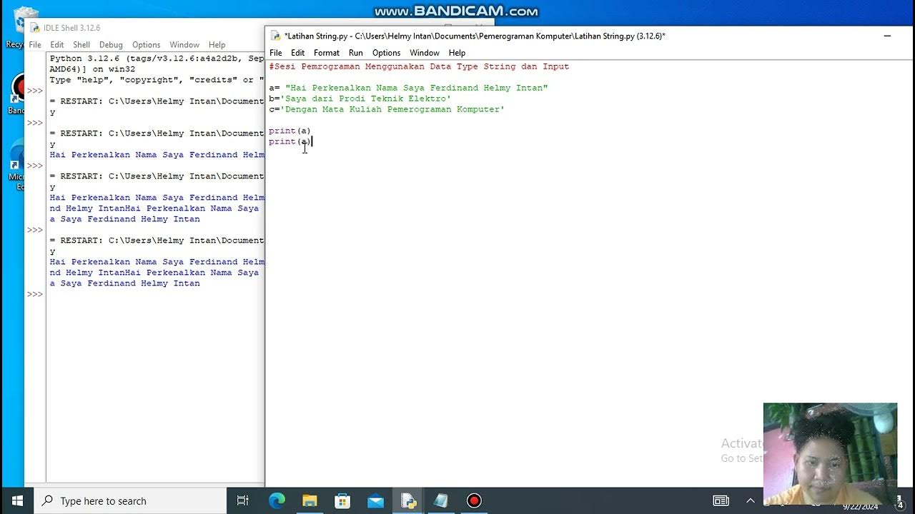 Python Dasar, String dan Input. - YouTube