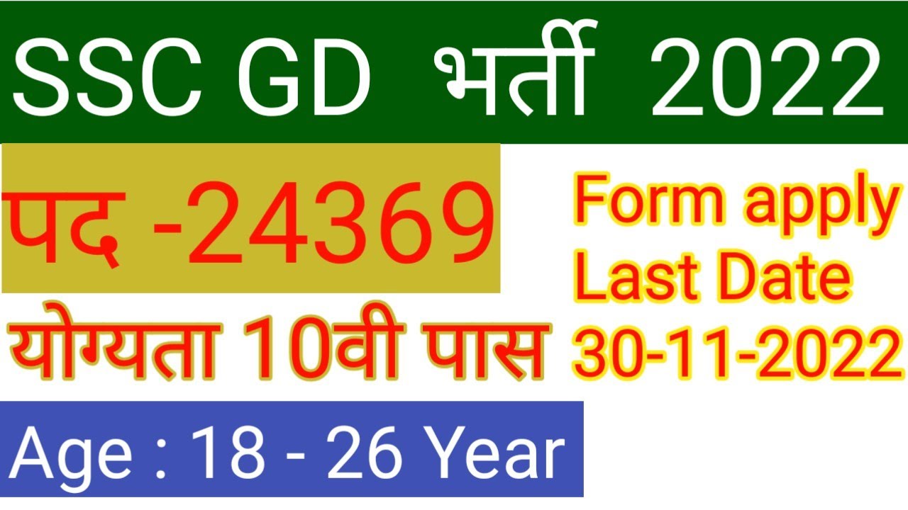 SSC GD notification out 2022 | #SSCGD - YouTube