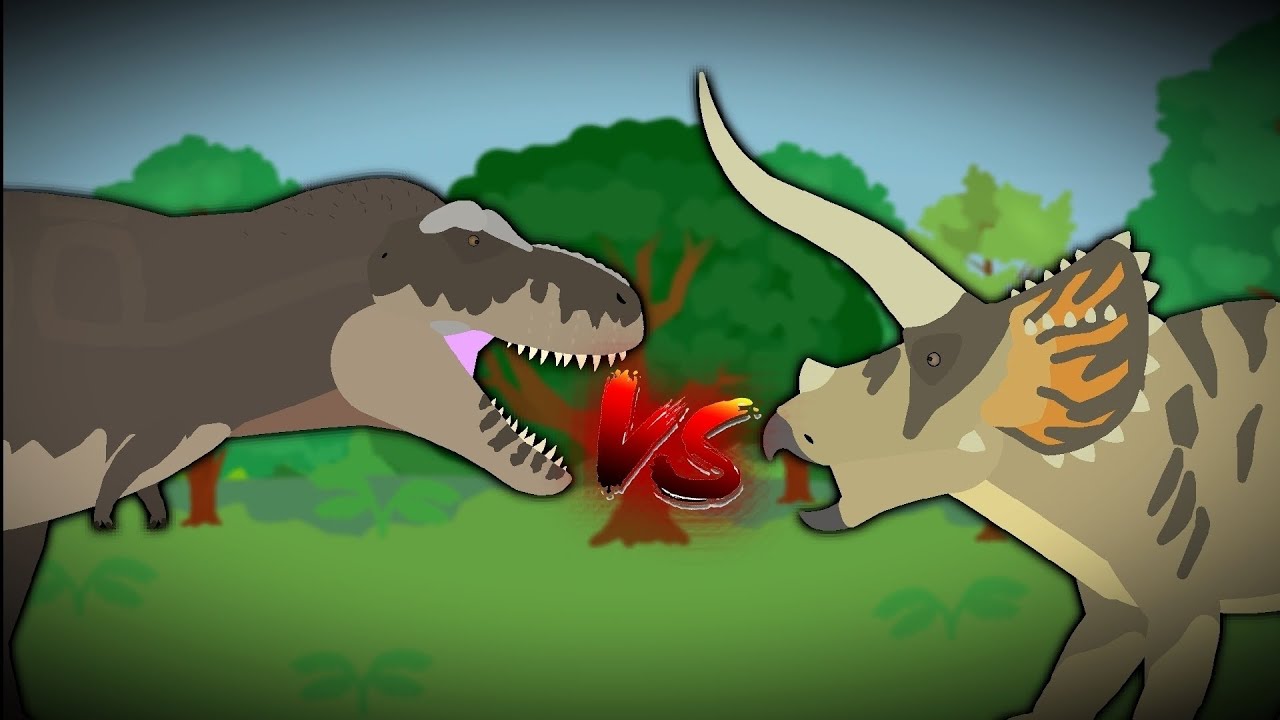 Scotty Tyrannosaurus Rex vs Yoshi Triceratops Animation ( Stick Nodes ...