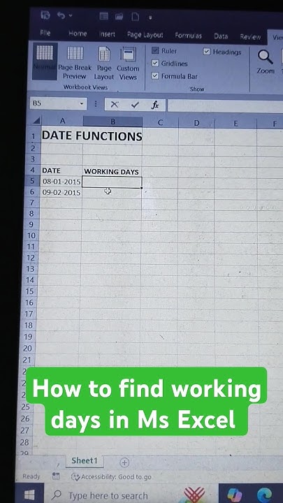 How to find working days in Ms Excel #shorts #exceltips #ytshorts #exceltutorial #functions # ...