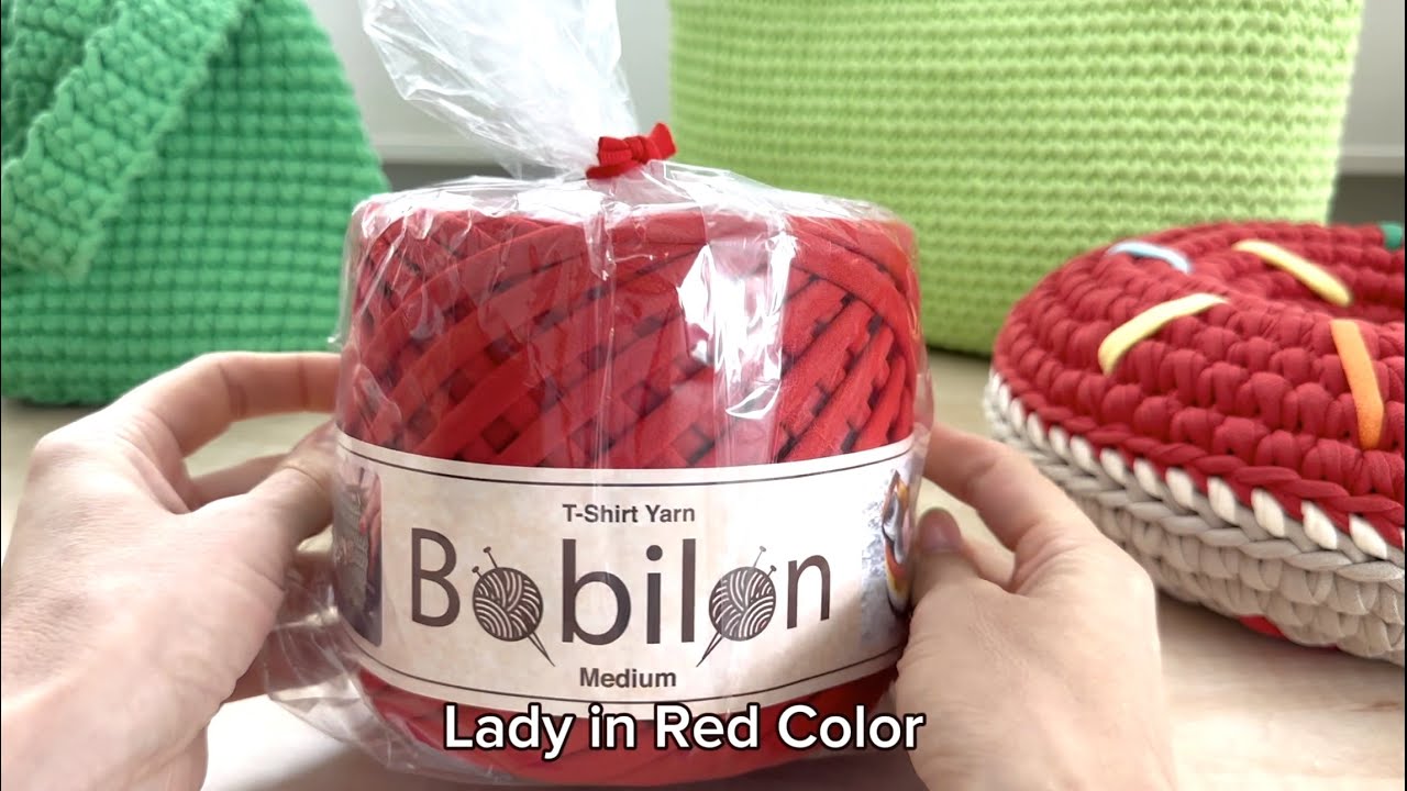 Lady in Red Bobilon t shirt yarn - YouTube