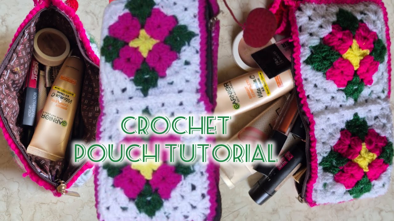 Crochet makeup pouch tutorial | Diy makeup pouch at home #crochet ...