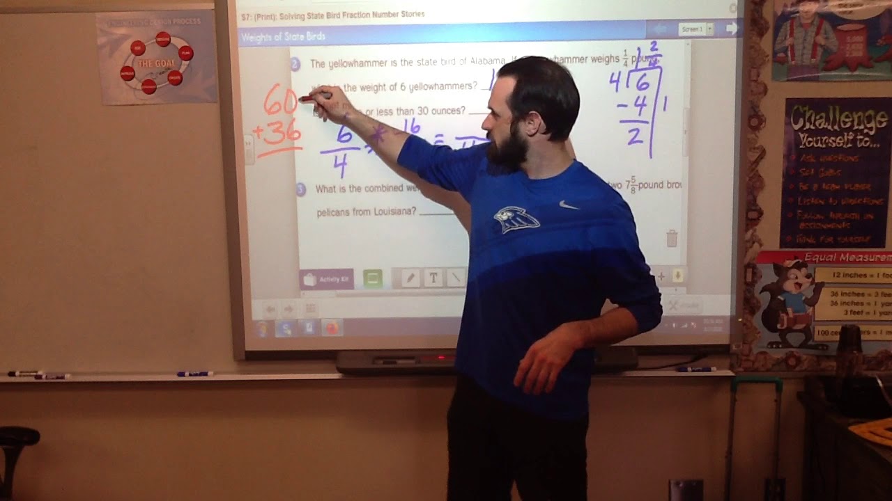 Lesson 7-11: Weights of State Birds (Multiplying and adding fractions ...