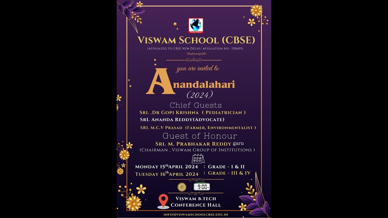 Viswam School-Anandalahari, Part II - YouTube