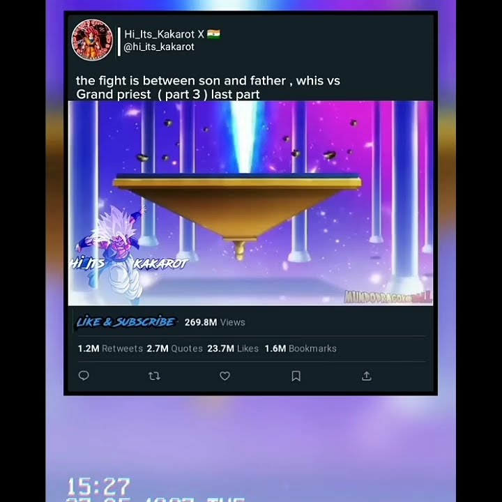 The fight between father and son grand priest vs whis part3 - YouTube