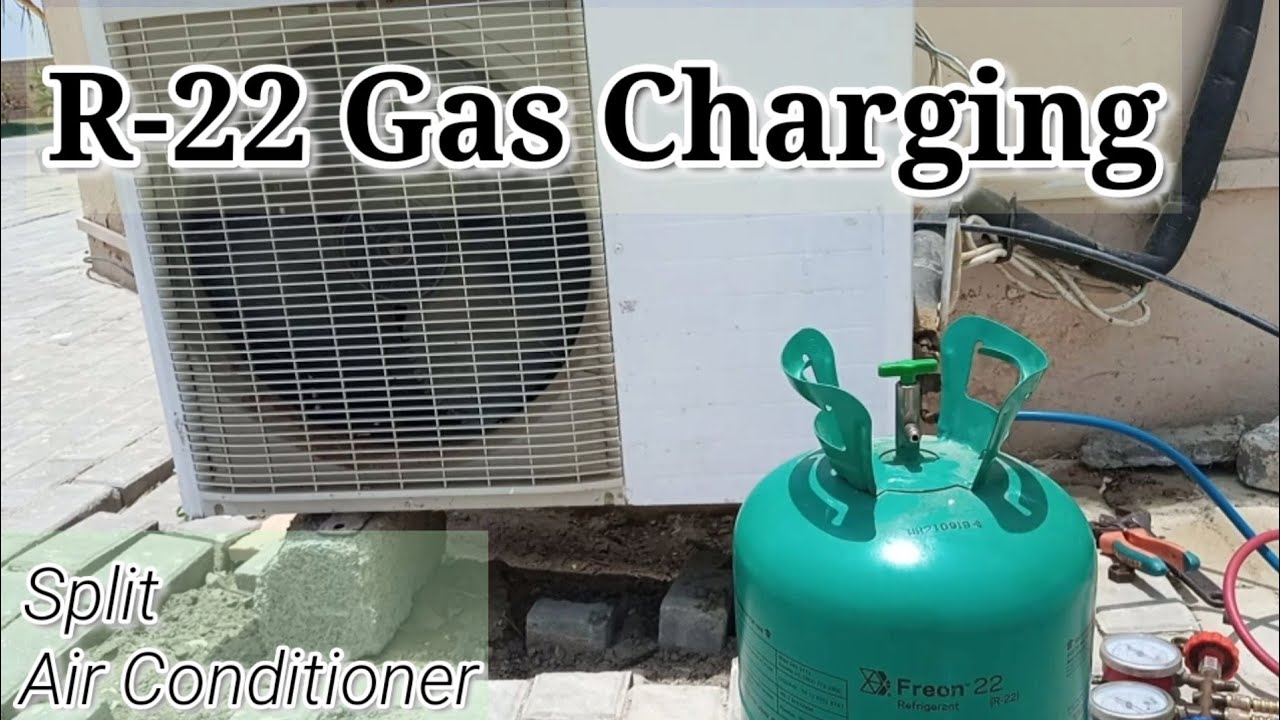 R-22 Gas Charging in split Air Conditioner. @fztechac4845 - YouTube