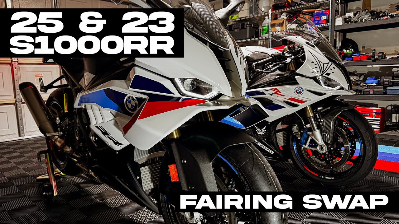 2025 and 2023 BMW S1000RR Fairing and Parts Swap - YouTube
