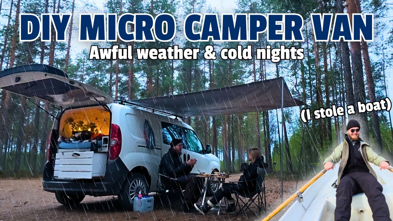 3 Days in Micro Camper Van | AWFUL Weather & Cold Nights [Fishing ...