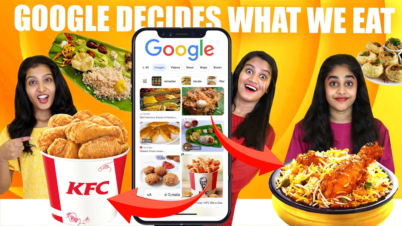 GOOGLE തീരുമാനിക്കും WHAT WE EAT FOR ONE DAY FOOD CHALLENGE PART 2 🤩 ...
