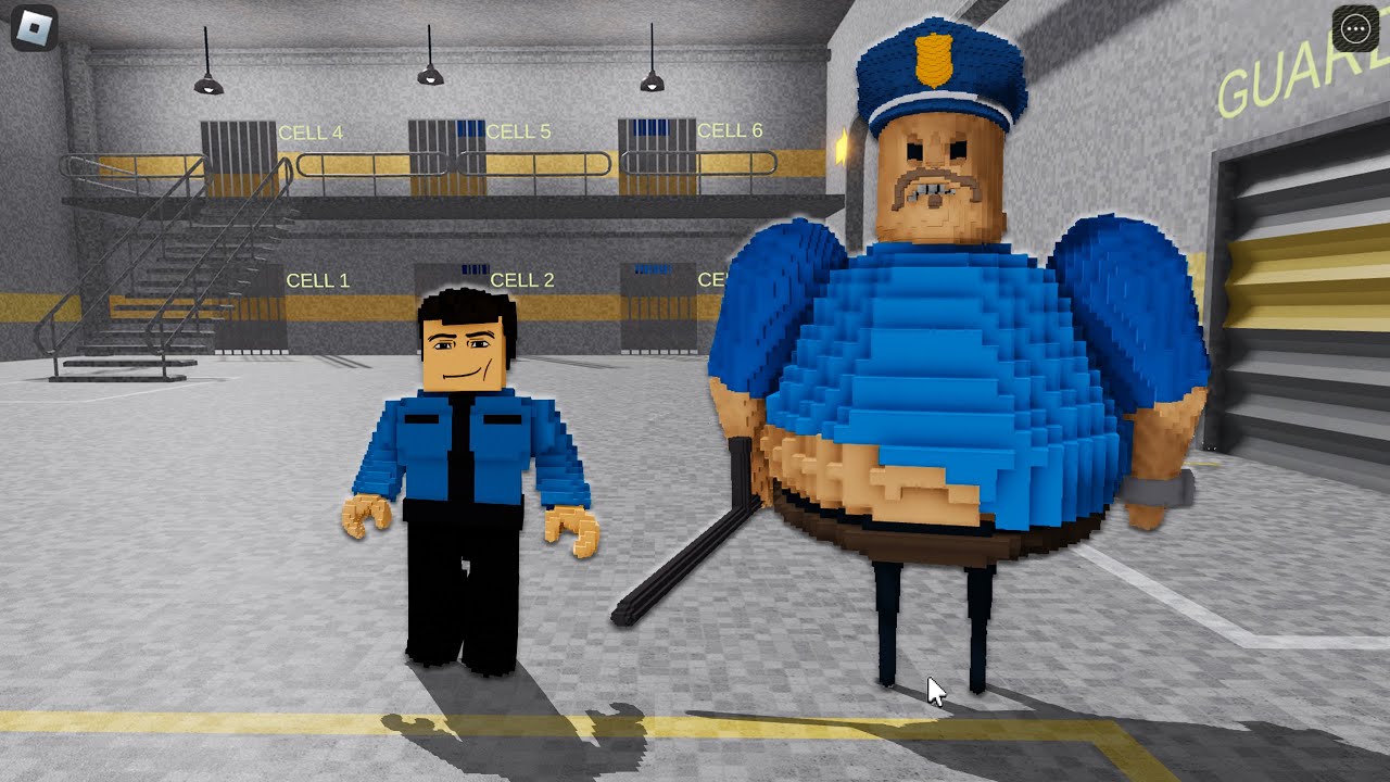 Escaping from a BARRY PIXEL PRISON RUN! And BECAME a BARRY PIXEL COP ...