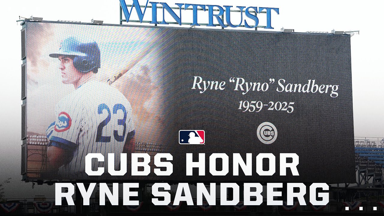 Cubs pay tribute to Ryne Sandberg - YouTube