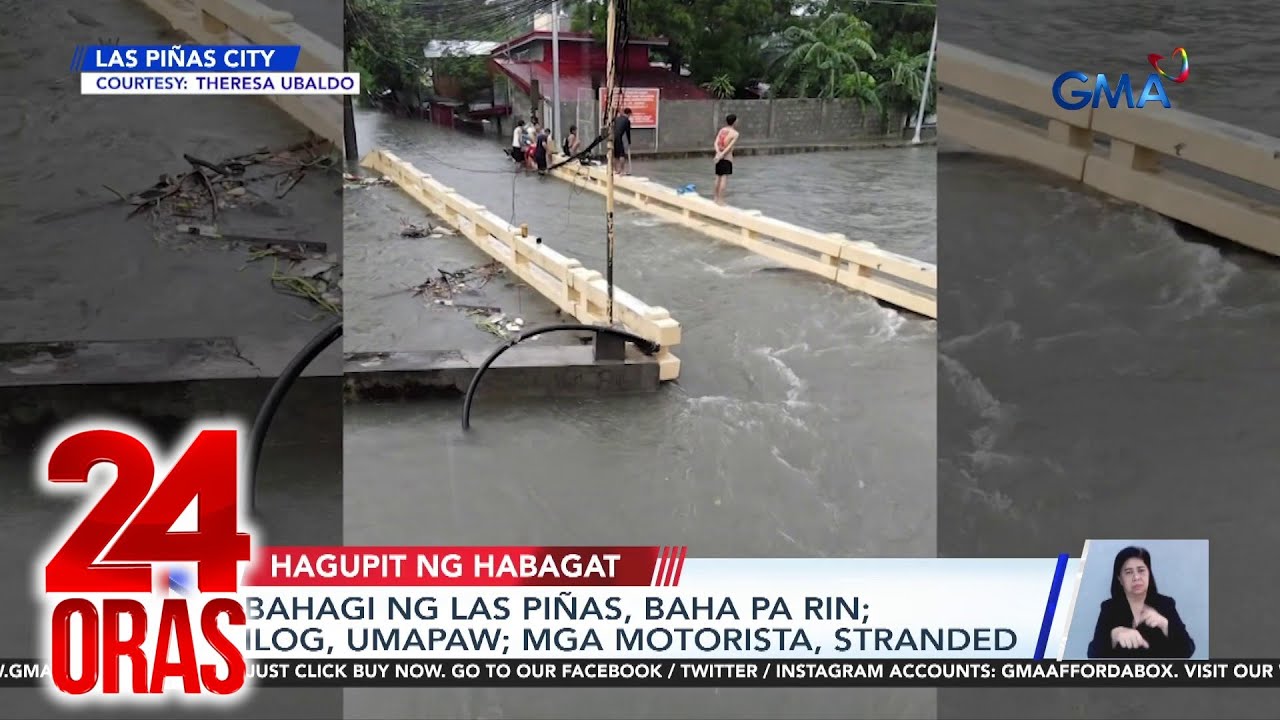 Bahagi ng Las Piñas, baha pa rin; ilog, umapaw; mga motorista, stranded ...