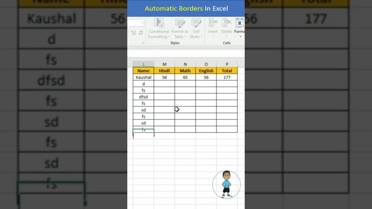 Automatic Borders In Excel Interview ions viral YouTube Automatic Borders In Excel Interview ions viral YouTube