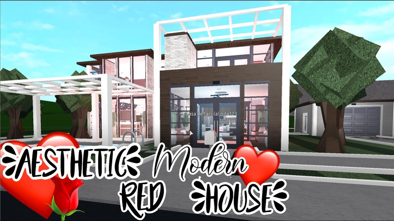 Roblox - 🌹 ️AESTHETIC RED MODERN HOUSE 150K ️🌹 - YouTube