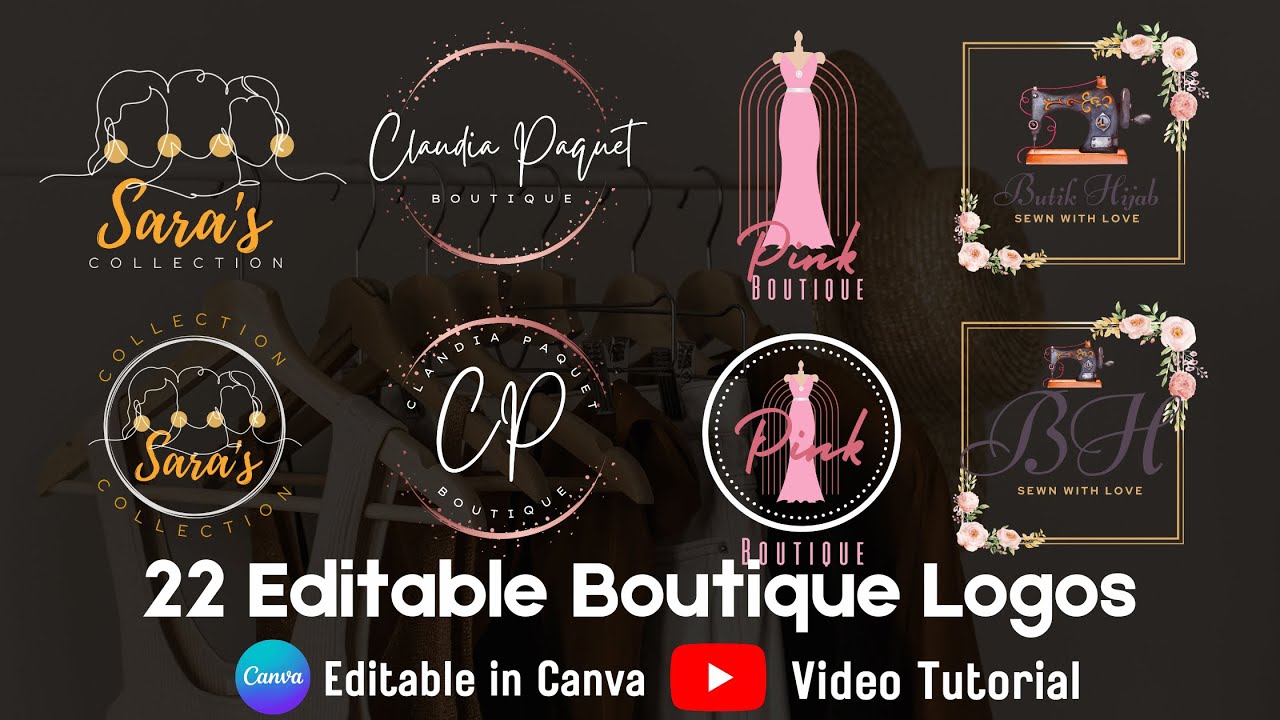 Editable Boutique logos editable in canva | Fashion logos Editing ...