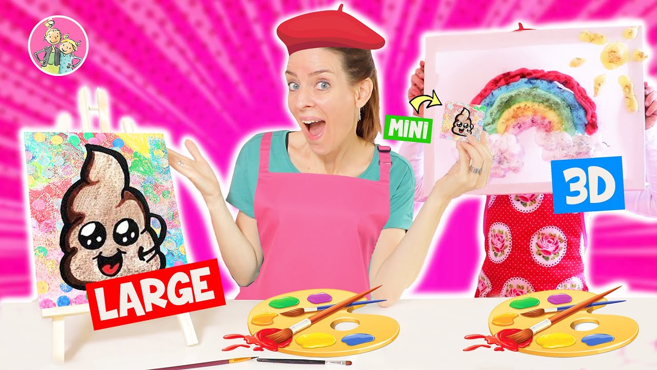ZOETE ZUSJES SCHILDER CHALLENGE!! *Groot Vs Klein En 3D Verf Challenges ...