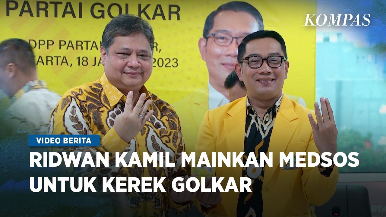 Tugas Pertama Ridwan Kamil di Golkar, Promosikan Partai dan Airlangga Hartarto - YouTube