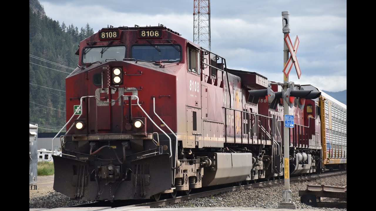 CP 8108 Leads a CPKC Intermodal in Chase BC - YouTube