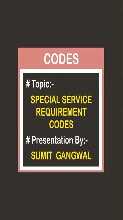 Travel And Tourism Course Code Knowledge | Topic_SSR Codes ...