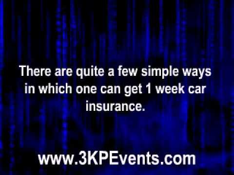 1 Week Car Insurance- Get Your Car Insured for Short Term - YouTube