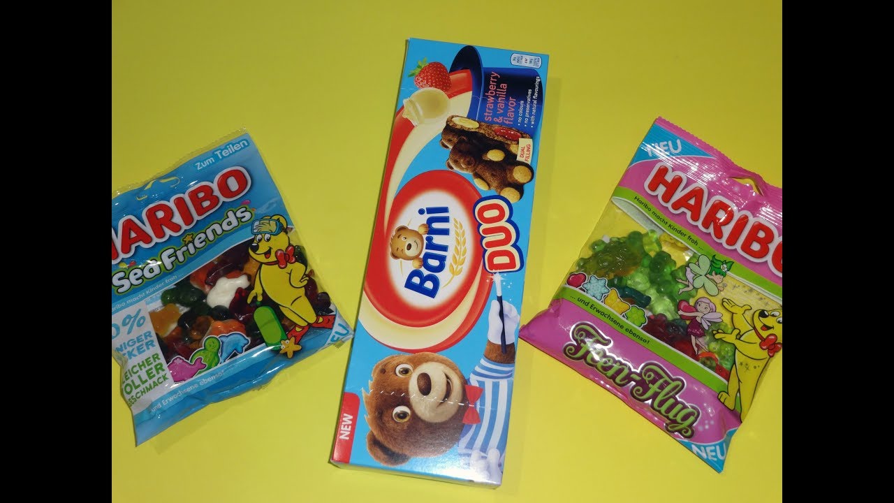 New Haribo Sea Friends and Barni Duo Cake Candies - YouTube