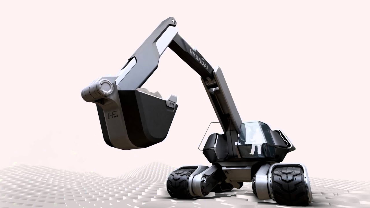 Hyundai construction equipment concept model excavator - YouTube