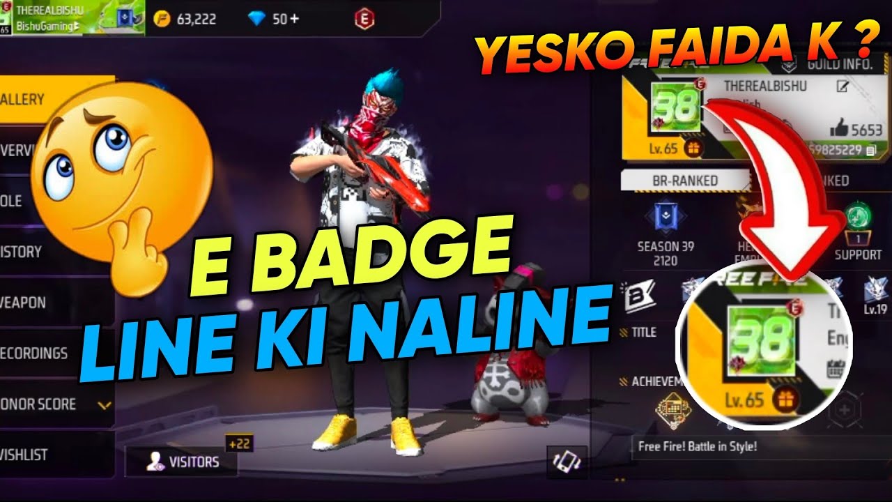 HOW TO GET E BADGE IN FREEFIRE ID|E BADGE FULL REVIEW IN NEPALI|E BADGE ...