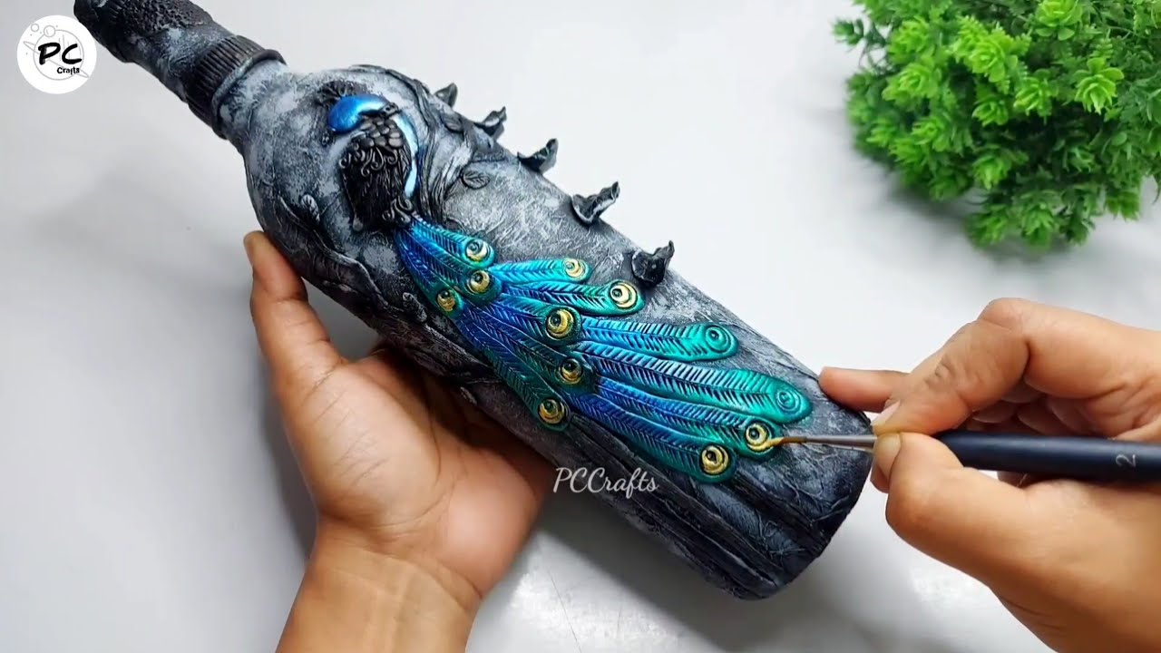 Beautiful bottle decoration idea for home decor | bottle craft | bottle ...