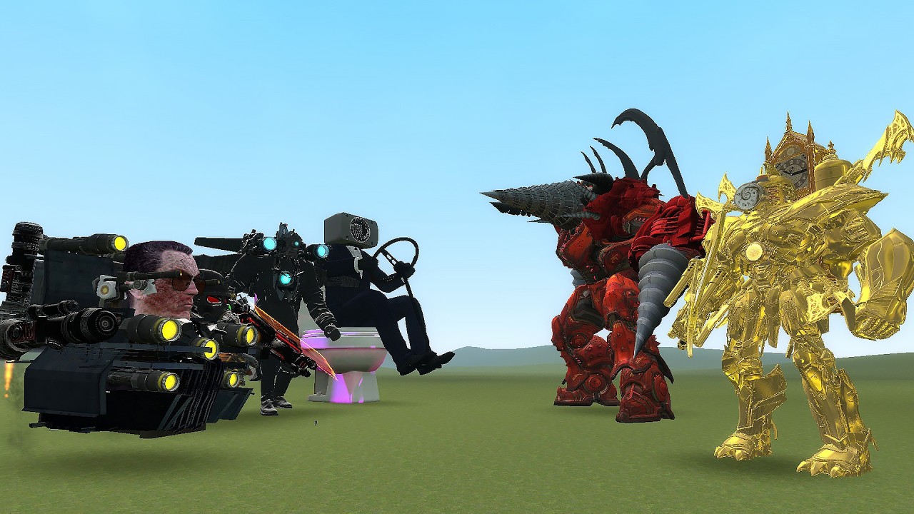 TITAN Clockman, TITAN Drillman Vs SKIBIDI Toilet, Gman Shield - Garry's ...