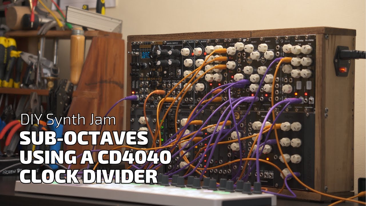 DIY Modular Jam -- Sub-octaves using a my new Clock Divider module ...