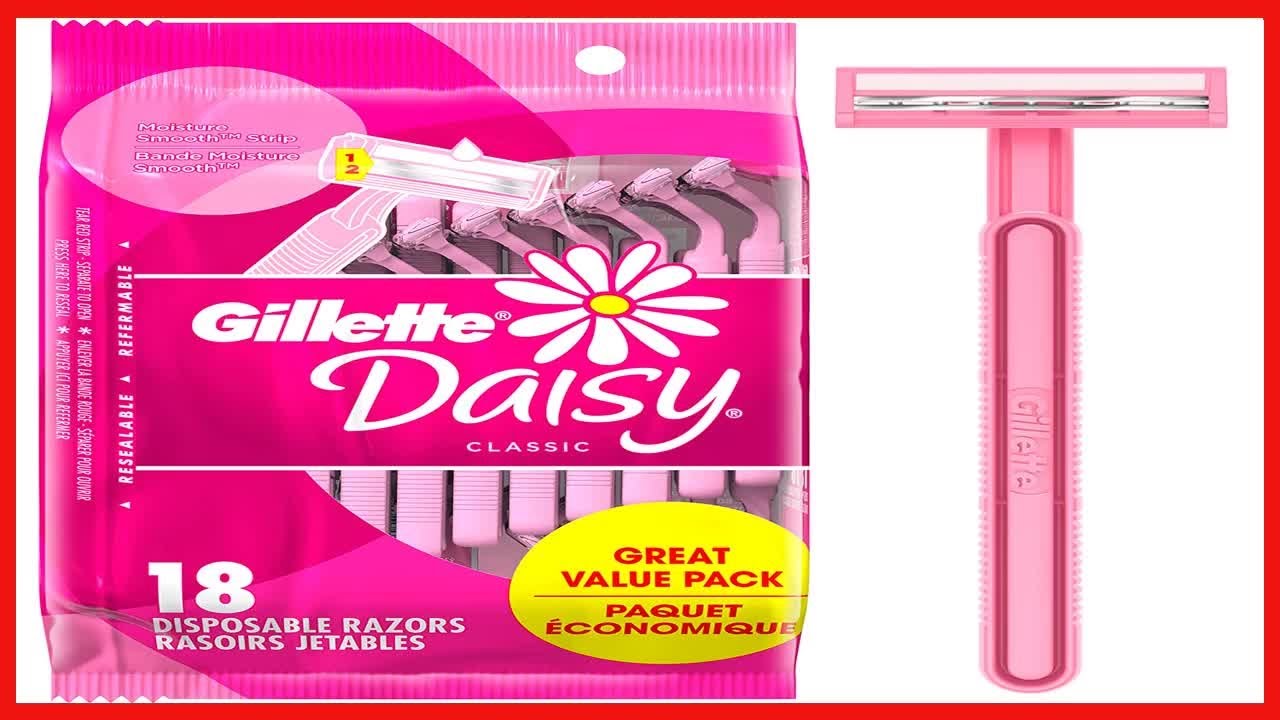 Gillette Venus Daisy Classic Disposable Razors for Women, 18 Count ...