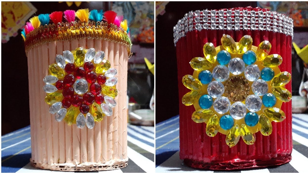 || How To Make This Home Made Simple Pen Stand || Making Full HD Video ...