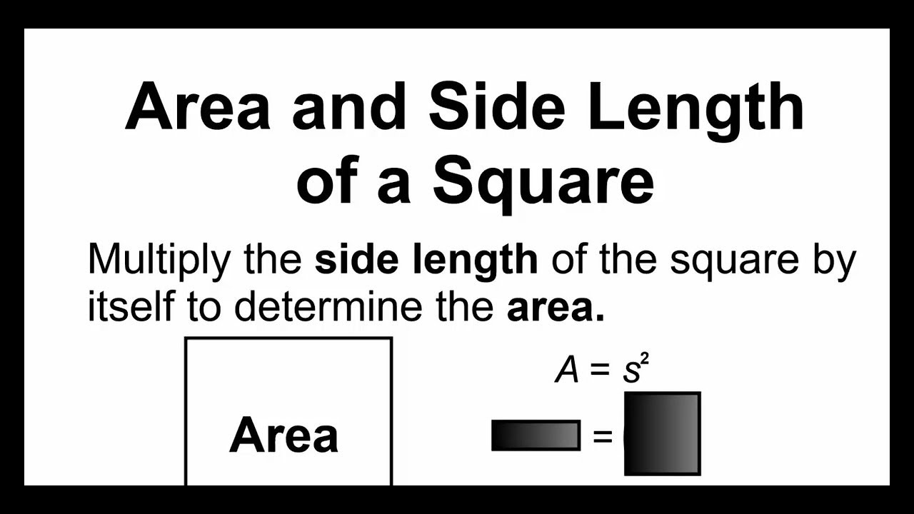 Squares and Square Roots 4 - Area and Side Length of a Square - YouTube