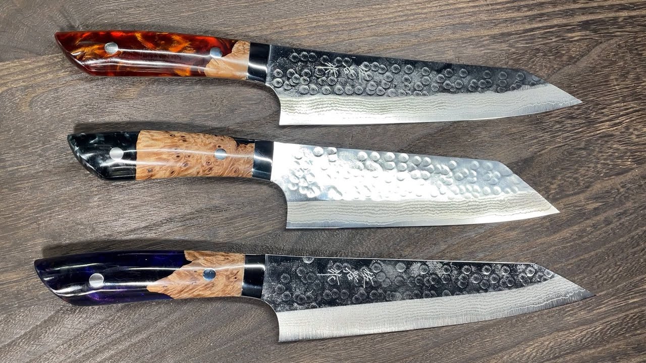 Takeshi Saji SRS13 Damascus Gyuto & Bunka Knives Stylish Stabilized ...