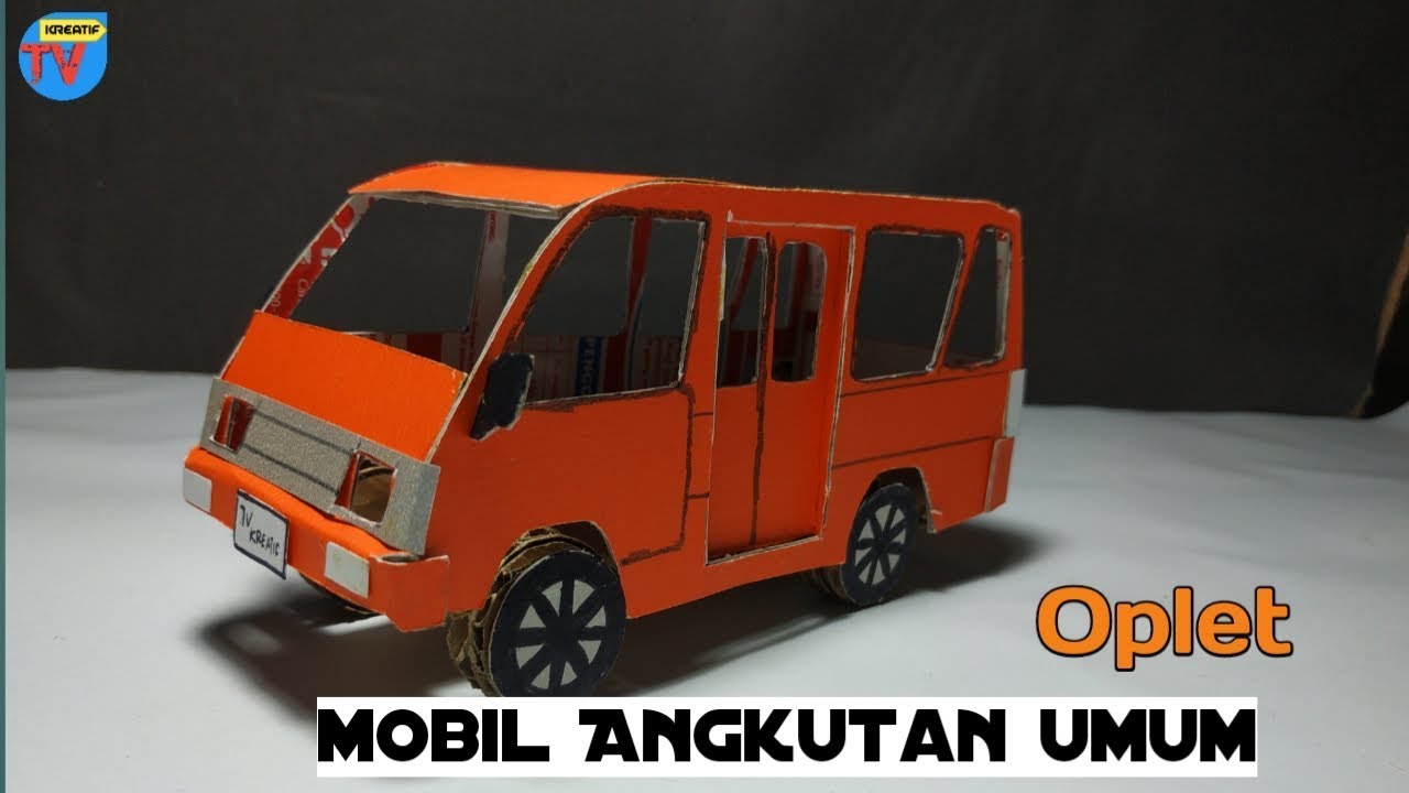 Cara membuat Miniatur mobil angkot dari karton - YouTube