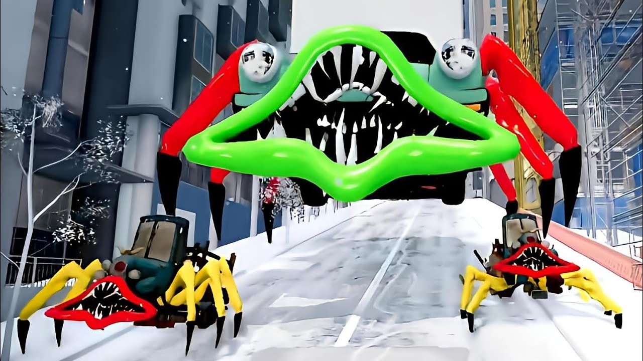 The Lightning McQueen 🤯😲 Red Ttactor Spider Head Eater Coffin Dance ...