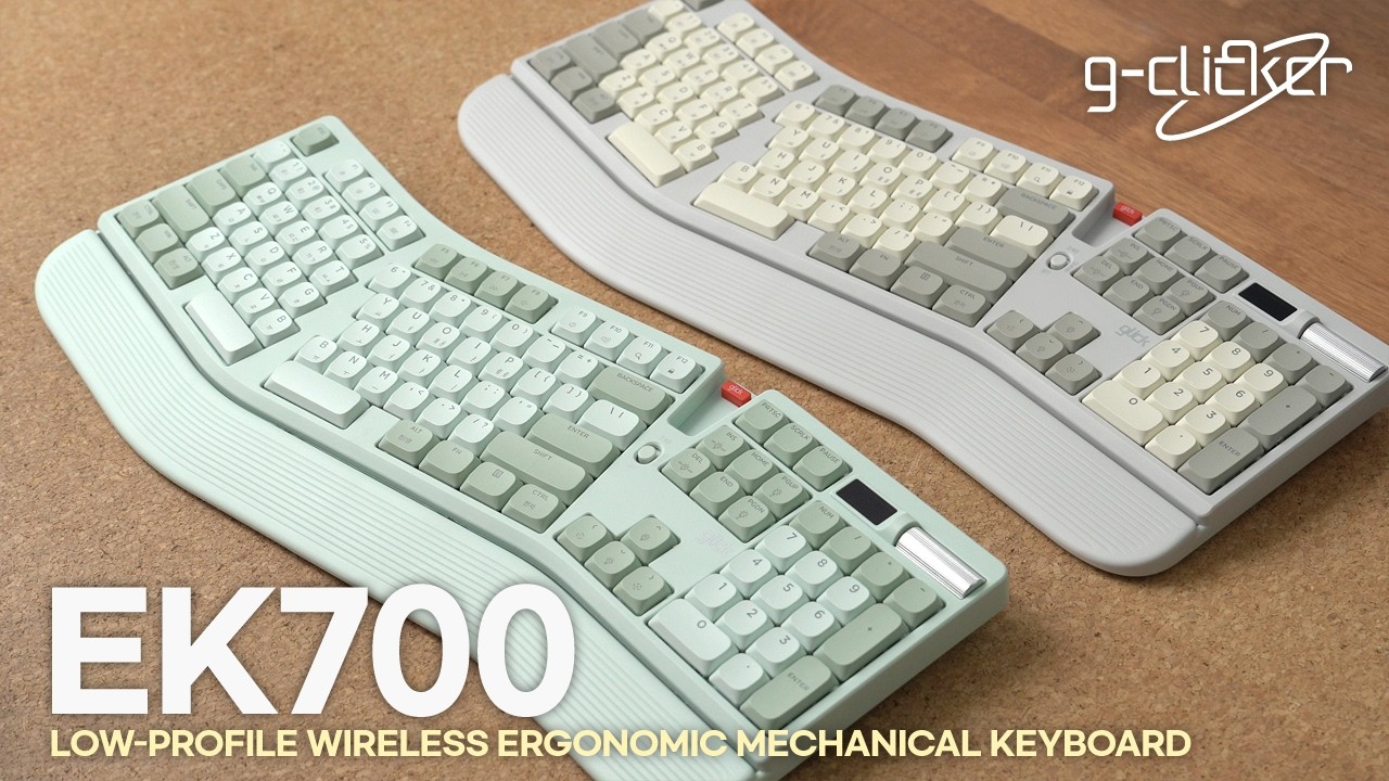 한국인 맞춤형 인체공학 저소음 슬림 키보드 지클릭커 오피스프로 EK700 (G-CLICKER) - YouTube