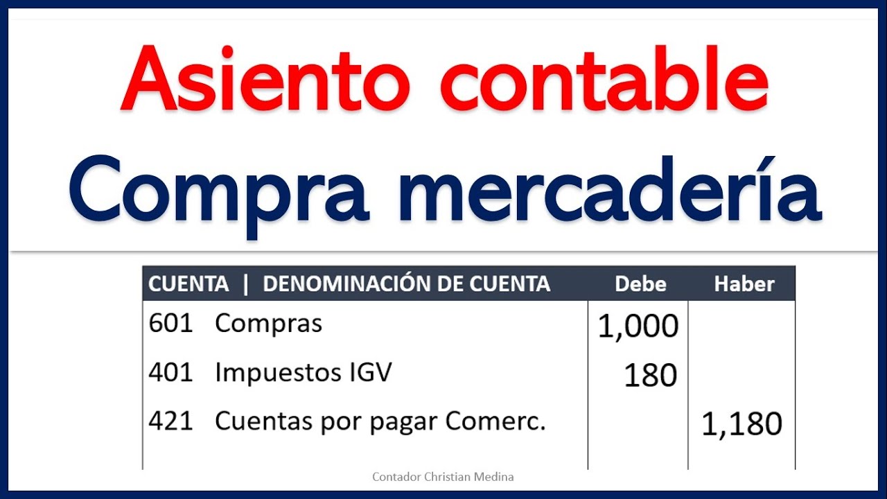 Asiento por Compra de Mercadería - YouTube
