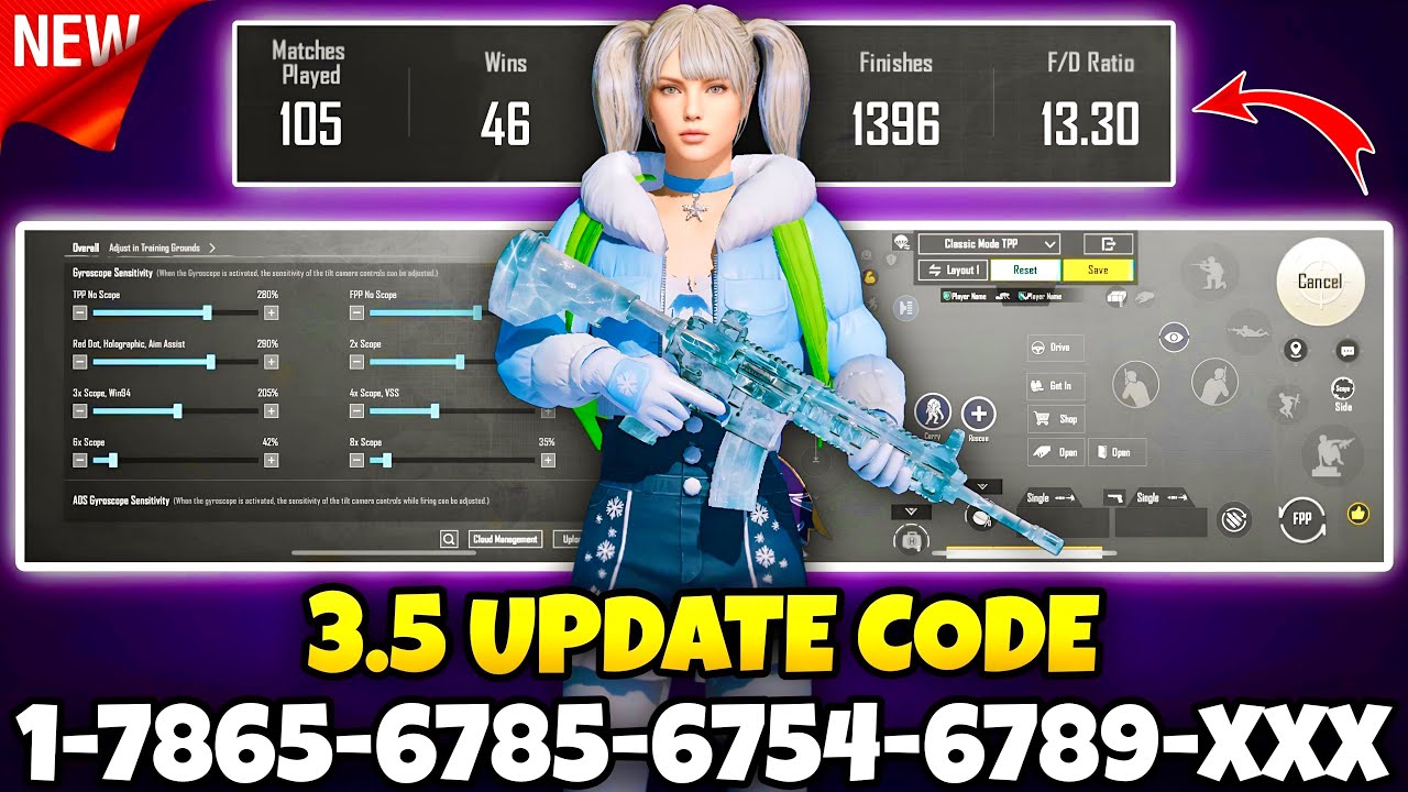 BGMI BEST SENSITIVITY SETTINGS | BGMI SENSITIVITY CODE TODAY | BGMI ...