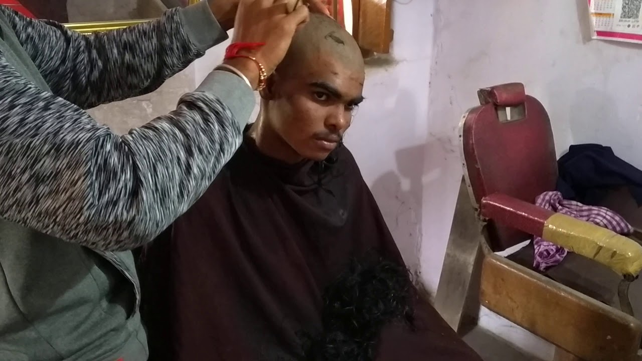 Indian men head shave series 05 - YouTube