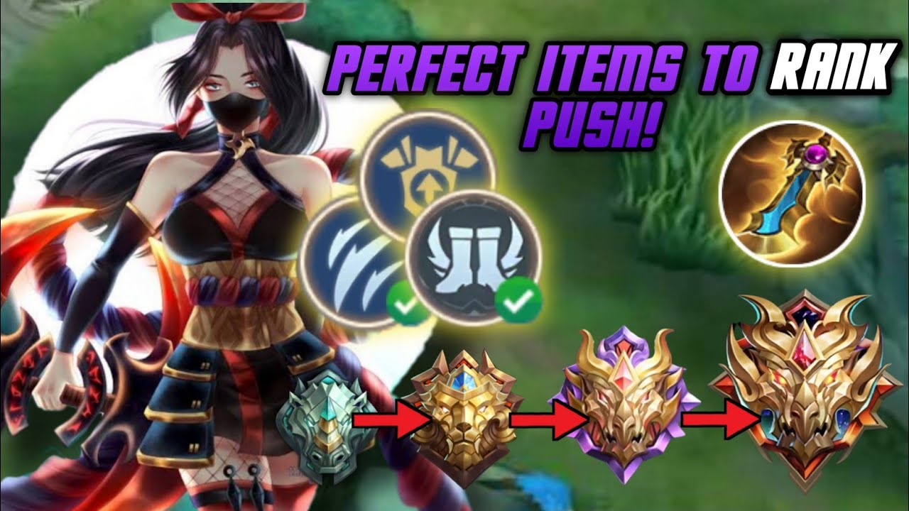 HANABI PERFECT ITEMS FOR SOLO RANK PUSH‼️ HANABI BEST BUILD & EMBLEM ...