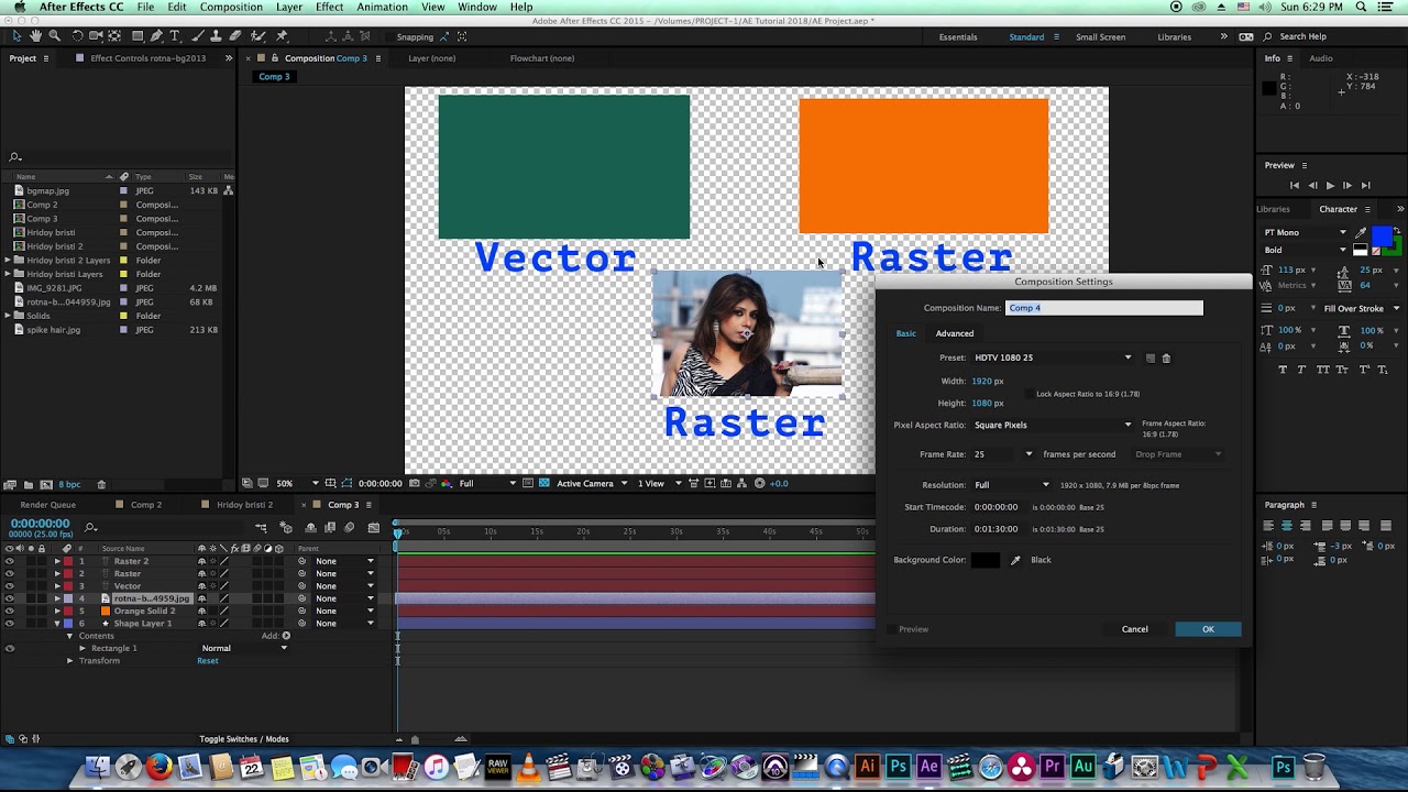 Adobe After Effects CC Raster & Vector design - YouTube