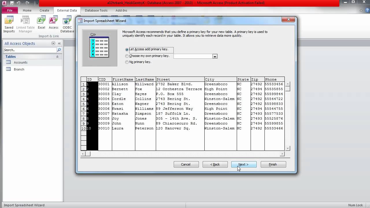 Microsoft Access Import Excel Spreadsheet as Access Table - YouTube