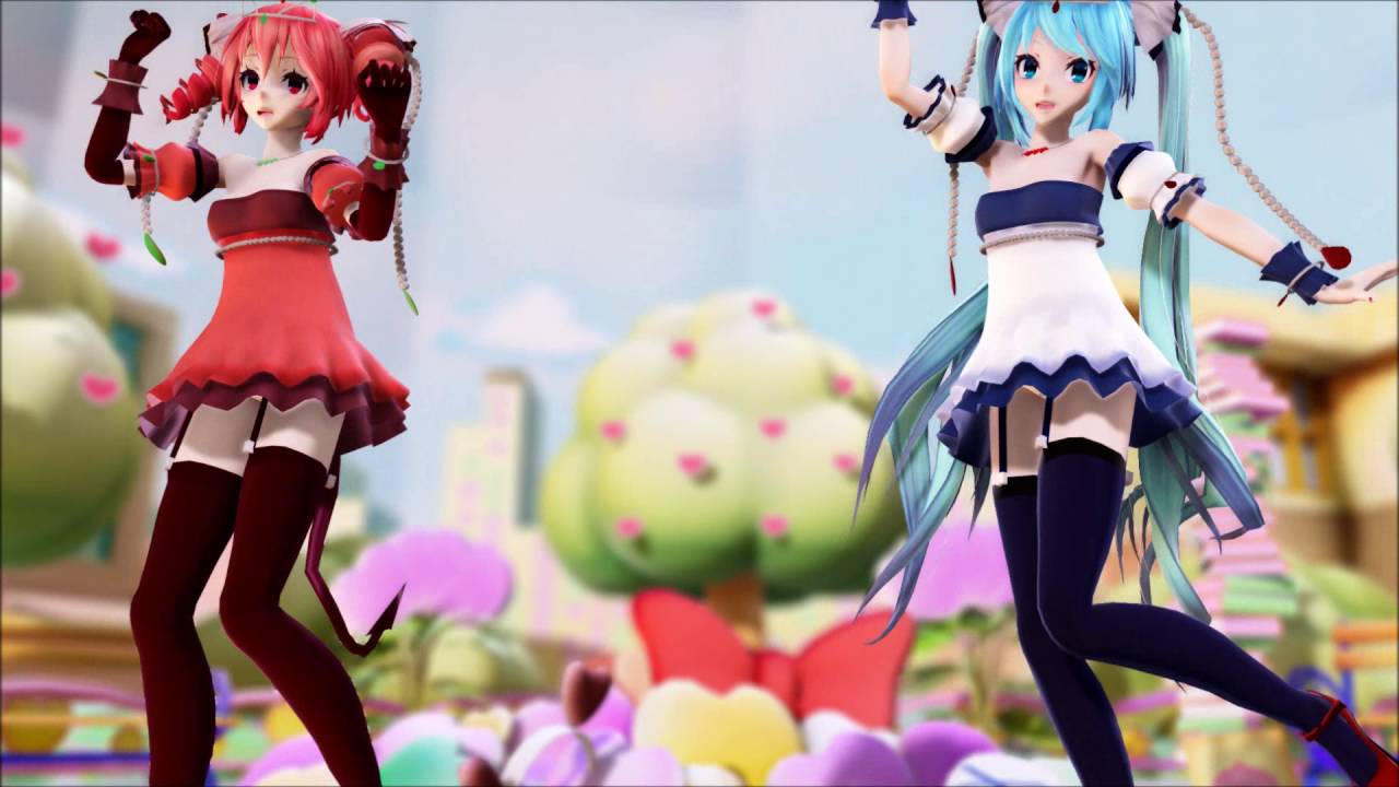 [MMD] [Miku*Teto] Drop Pop Candy - YouTube
