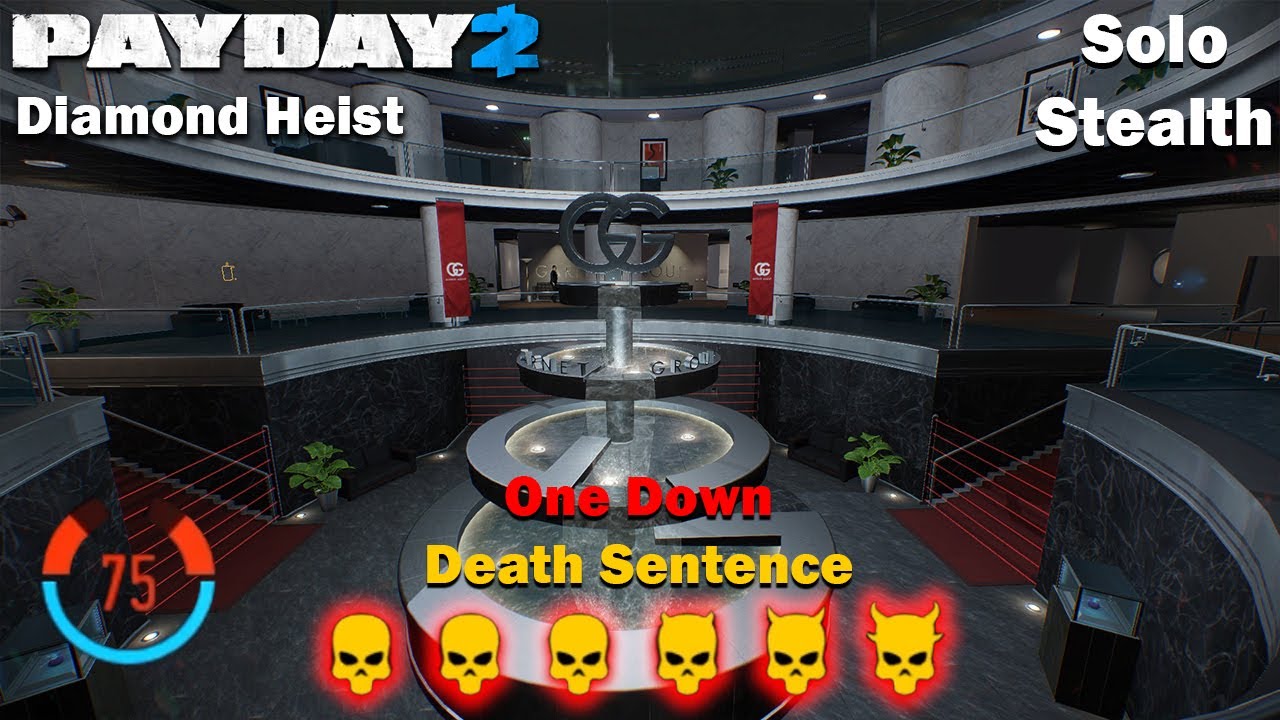 Payday 2 - Diamond Heist - 75 Detection Risk - DSOD - (SOLO - STEALTH ...