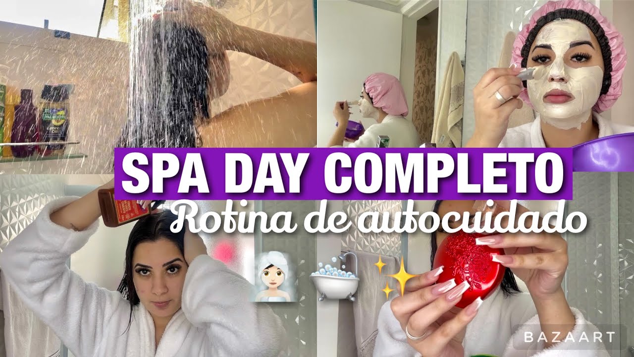 SPA DAY *completo* | cabelo, pele & corpo - YouTube